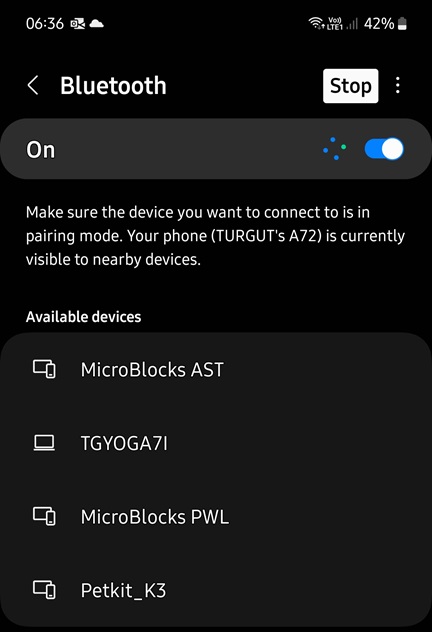 BLE Scanner | MicroBlocks Wiki